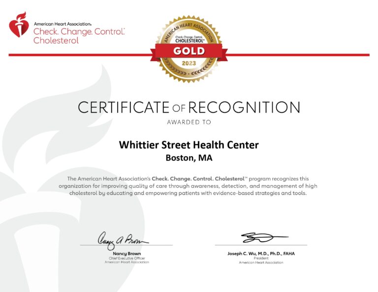 Whittier Street Health Center Earns Prestigious Recognition from ...